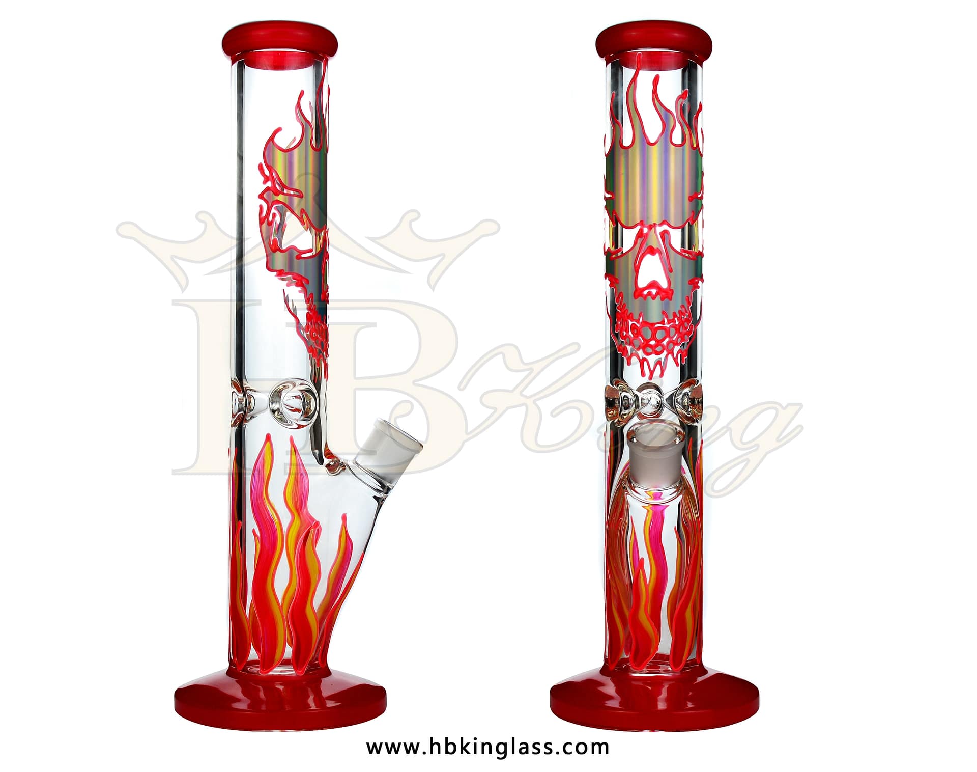 KR274 Flame Pattern Glass Bongs Popular Pipes HB King Glass - The Art ...